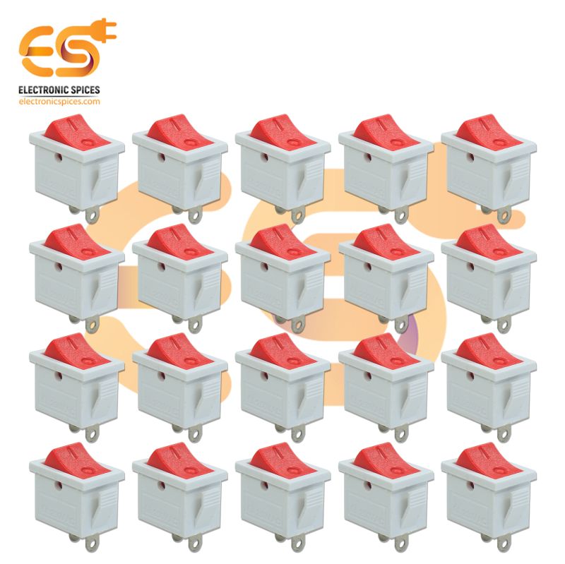 KCD-002-6A (Pack of 100) Wholesale 250V AC White 2-Pin SPST Rocker Switches