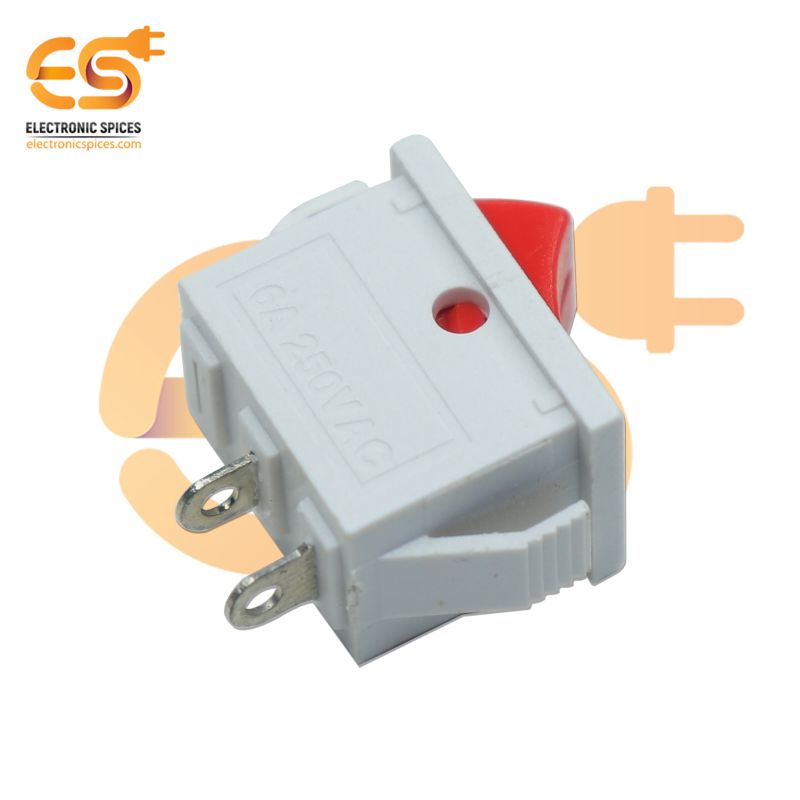 KCD-002-6A (Pack of 100) Wholesale 250V AC White 2-Pin SPST Rocker Switches