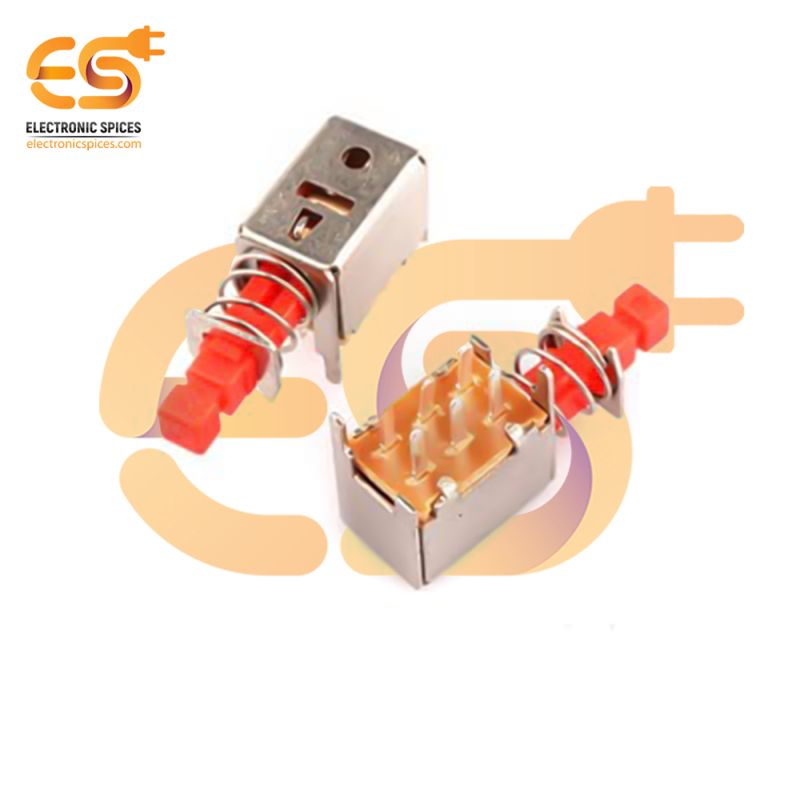 Buy DPDT 6 Pin Metal Push Switch | Self-Locking Button