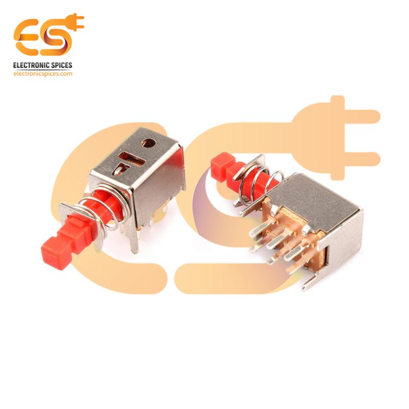 Buy PS-22F02 DPDT 6Pin 1A Self-Locking Metal Push Button Switch (Pack ...