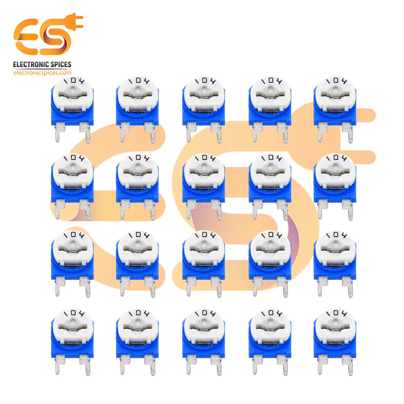 Buy 100K ohm ( Ω ) vertical preset variable resistors pack of 50