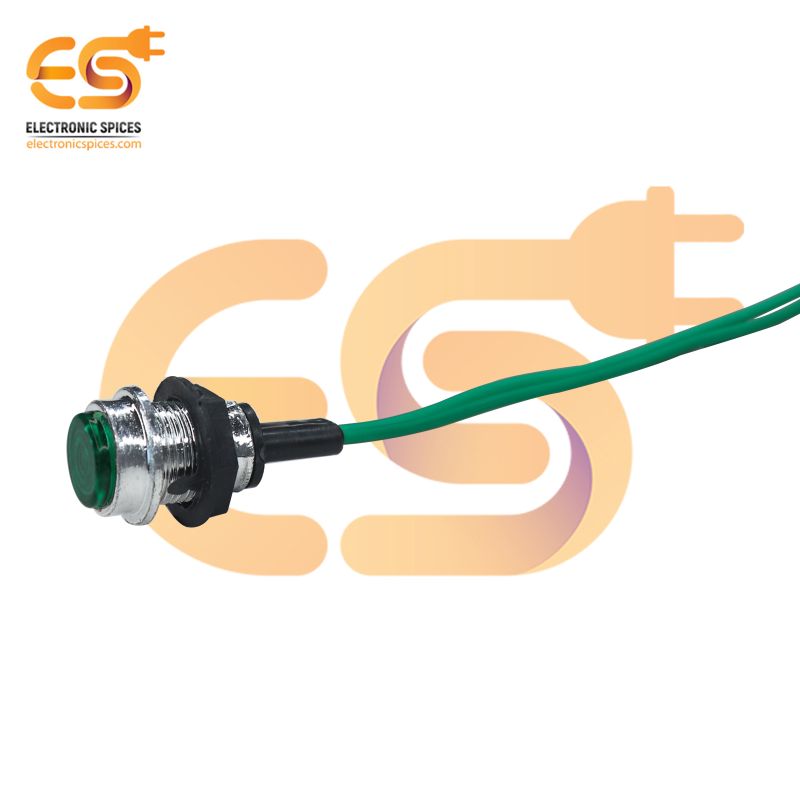 Buy 220V 12mm Green LED Indicator Pilot Dash Light (Pack of 10)