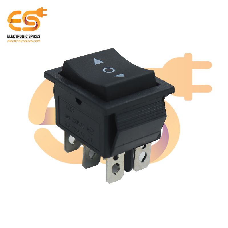Buy KCD4 16A 250V AC 6-Pin On-Off-On 3-Position Rocker Switch (Pack of 100)