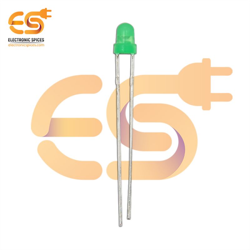 Buy 3mm Green color LEDs round shape (Green in Green)