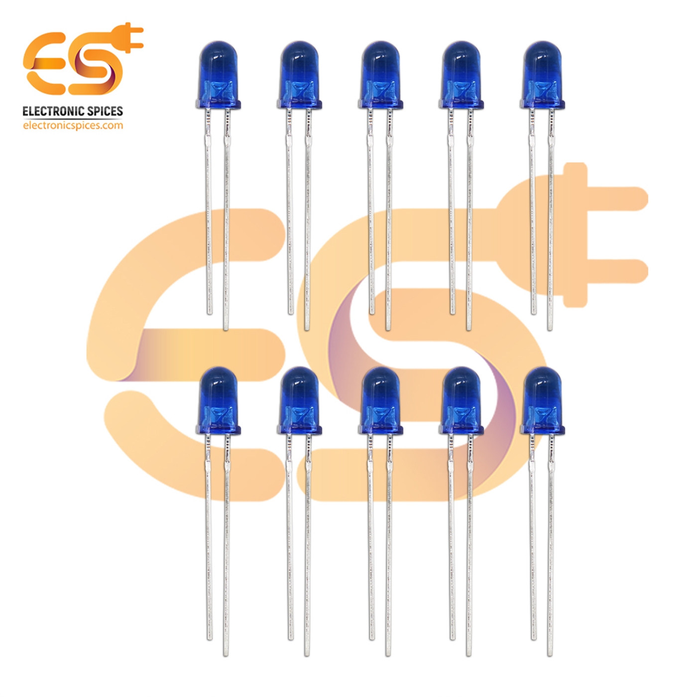Buy 5mm Blue color LEDs round shape pack of 100 (Blue in Blue)