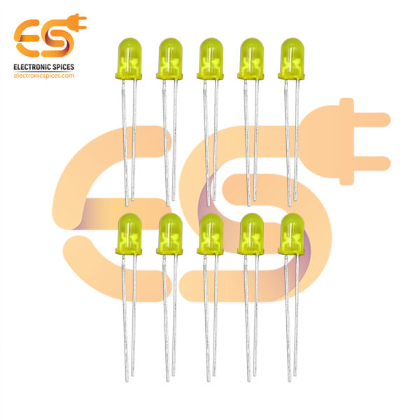 Buy 5mm Yellow color LEDs round shape pack of 100 (Yellow in Yellow)