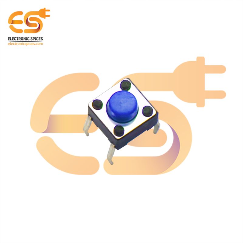 6 x 6 x 5mm Blue Colour Tactile Push Button Switch Pack of 10 ...