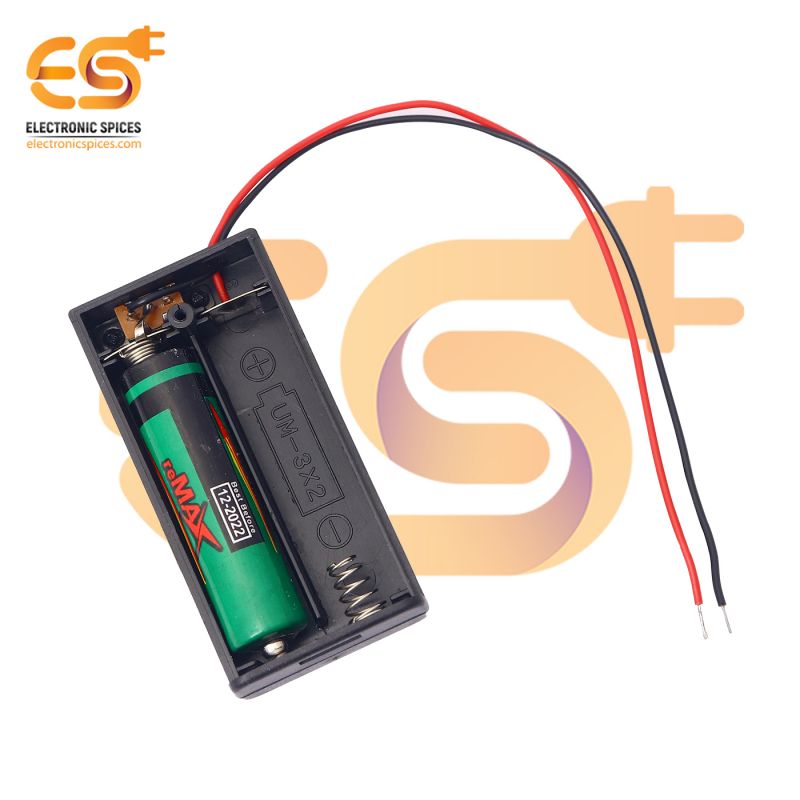 Buy AA 2 cell battery holder hard plastic slide open cover case with on ...