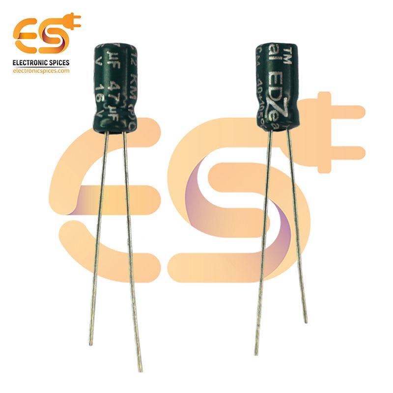 47uf / 16V Electrolytic Capacitor 4 X 7mm (Green) Pack of 5