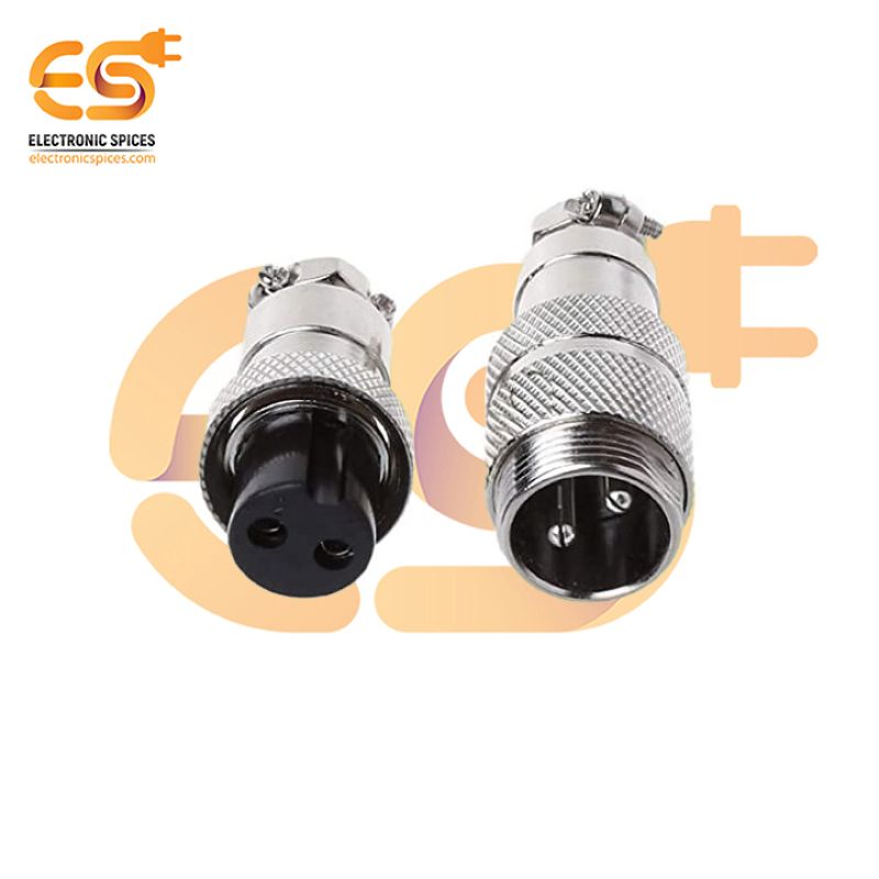 GX16 2-pin Docking Style Metal Male & Female Plug Socket Pack of Single ...