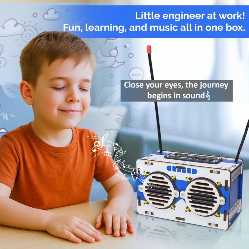 DIY Soundbar Kit with FM, USB, AUX Rechargeable | STEAM Gift for Kids 8+