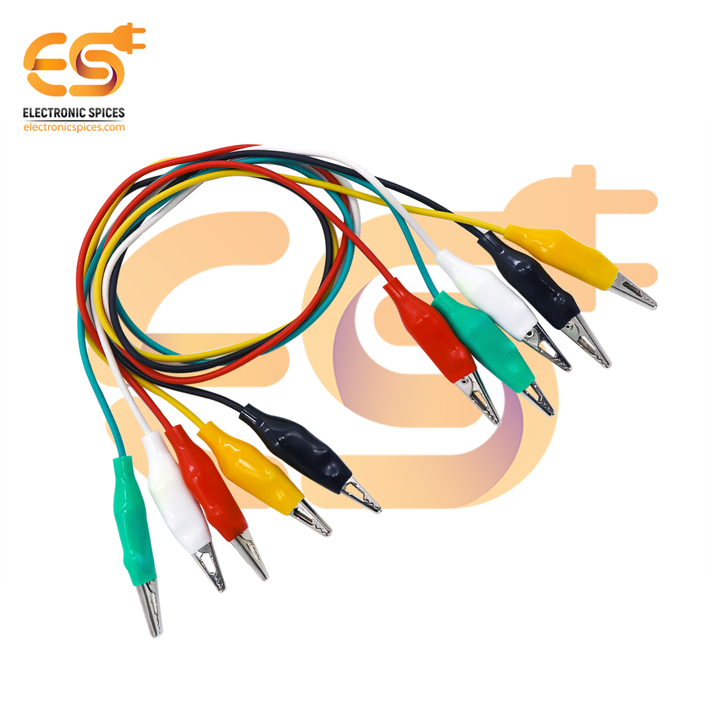 Buy 40mm Double ended crocodile alligator clips with multicolor wires ...