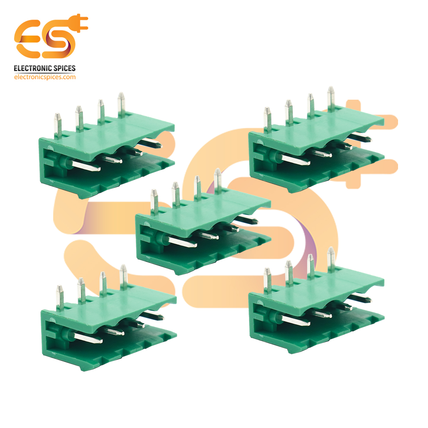 Buy 2EDGR-5.08-4P 4 pin terminal block connector pack of 5pcs