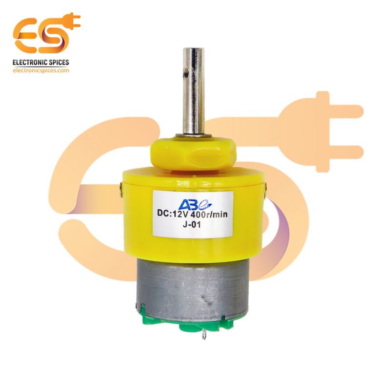 Buy 12V 400 rpm heavy duty geared DC motor (YELLOW)