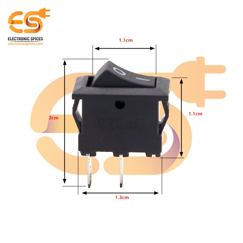 Buy KCD11-101 3A 250V AC black color 2 pin SPST mini plastic rocker ...