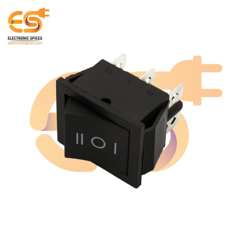 Buy KCD4 10A 250V AC black color 6 pin DPCO Heavy duty plastic rocker ...
