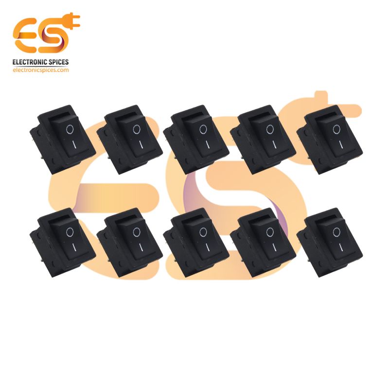 Buy KCD1-B101 6A 250V AC black color 2 pins SPST small plastic rocker ...
