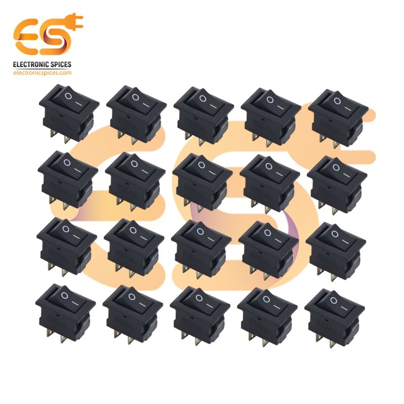 Buy KCD11-101 3A 250V AC black color 2 pins SPST mini plastic rocker ...