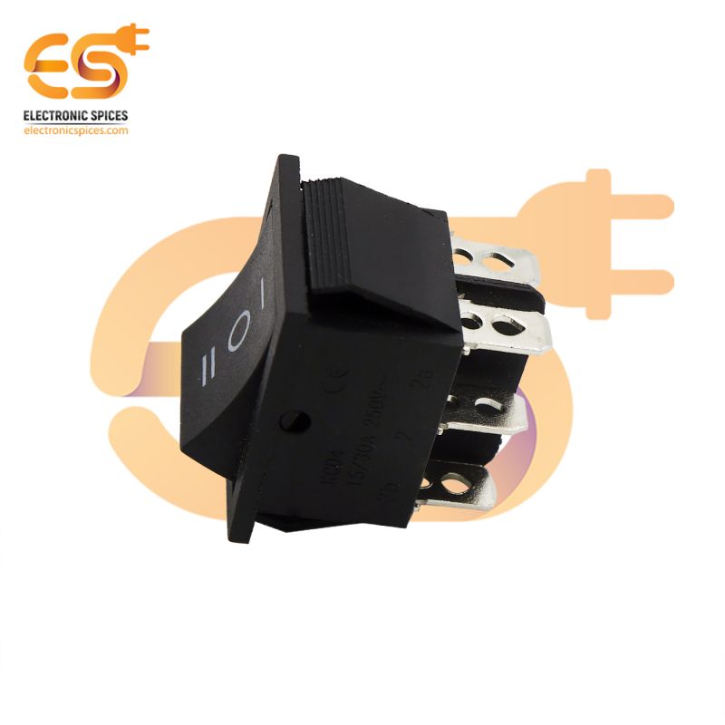 Buy KCD4 10A 250V AC black color 6 pins DPCO Heavy duty plastic rocker ...