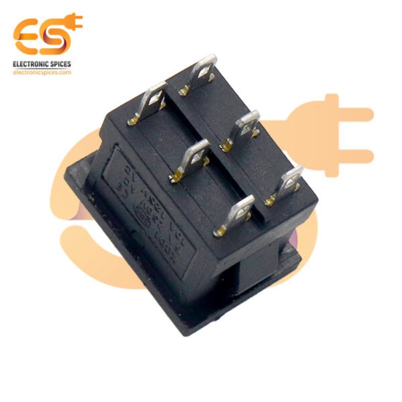 Buy KCD1 6A 250V black color 6 pin DPCO small plastic rocker switch ...