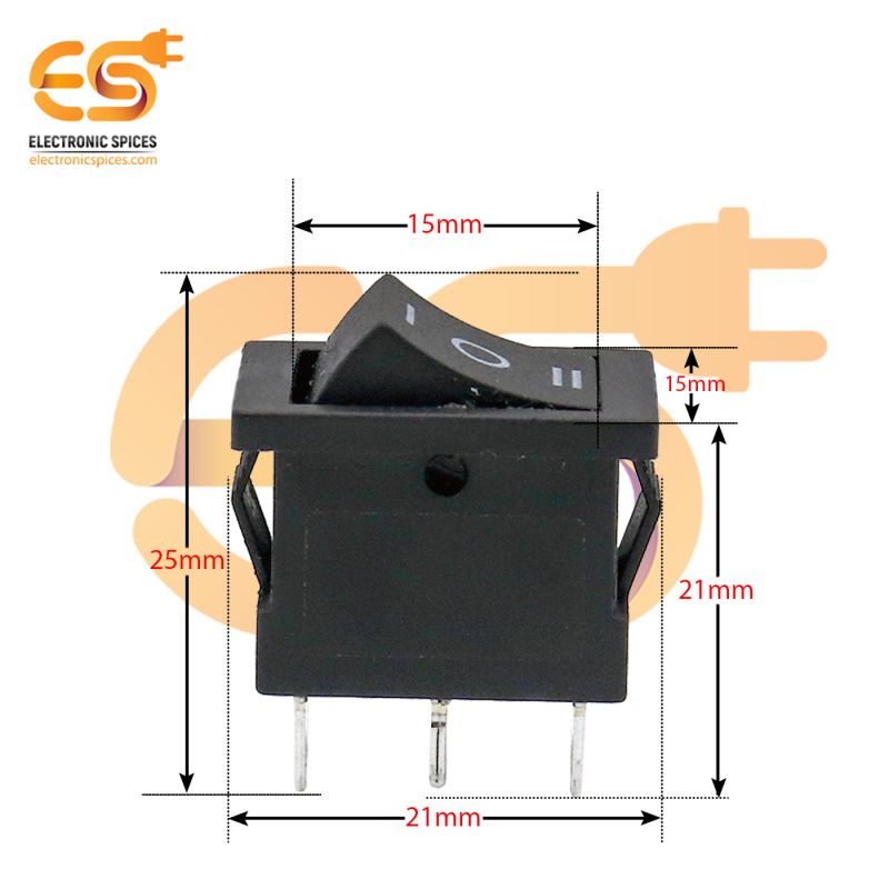 Buy KCD1 6A 250V black color 6 pin DPCO small plastic rocker switches ...