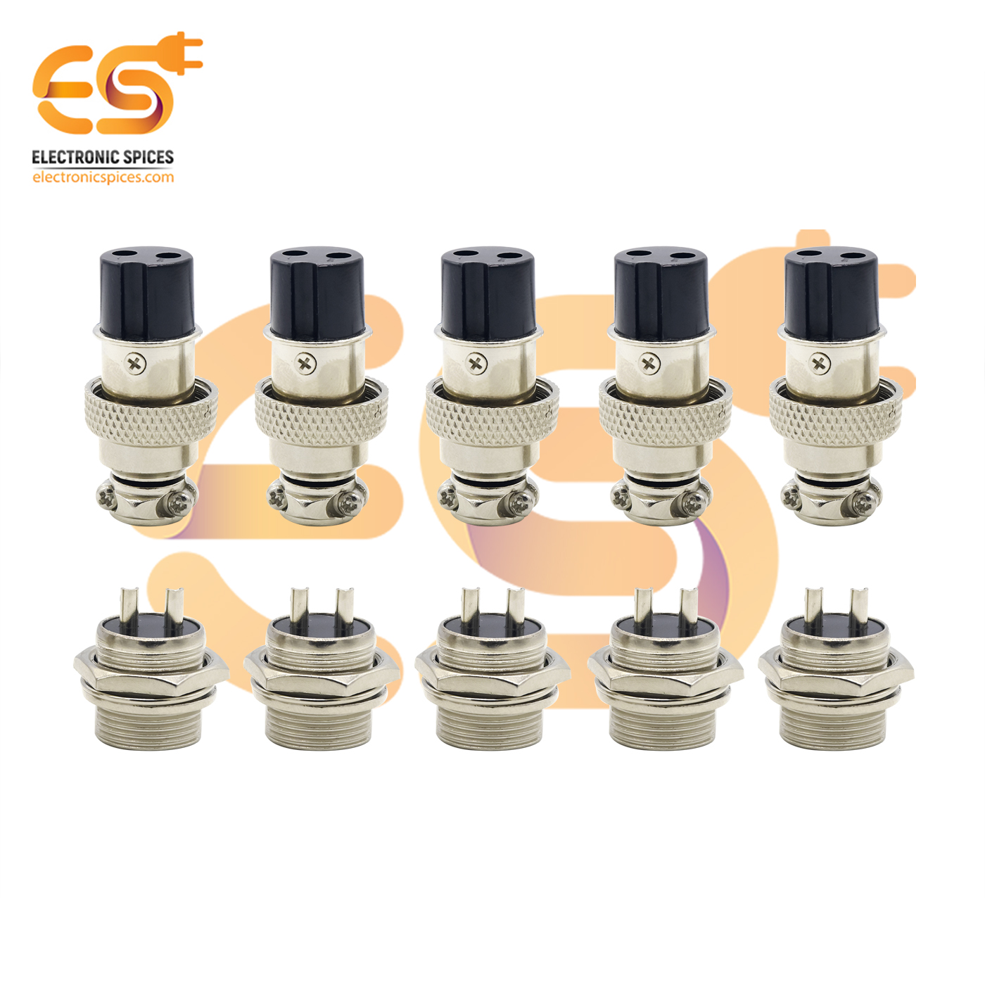Buy GX16 2 pin 5A Male and Female aviation connectors pair of 5