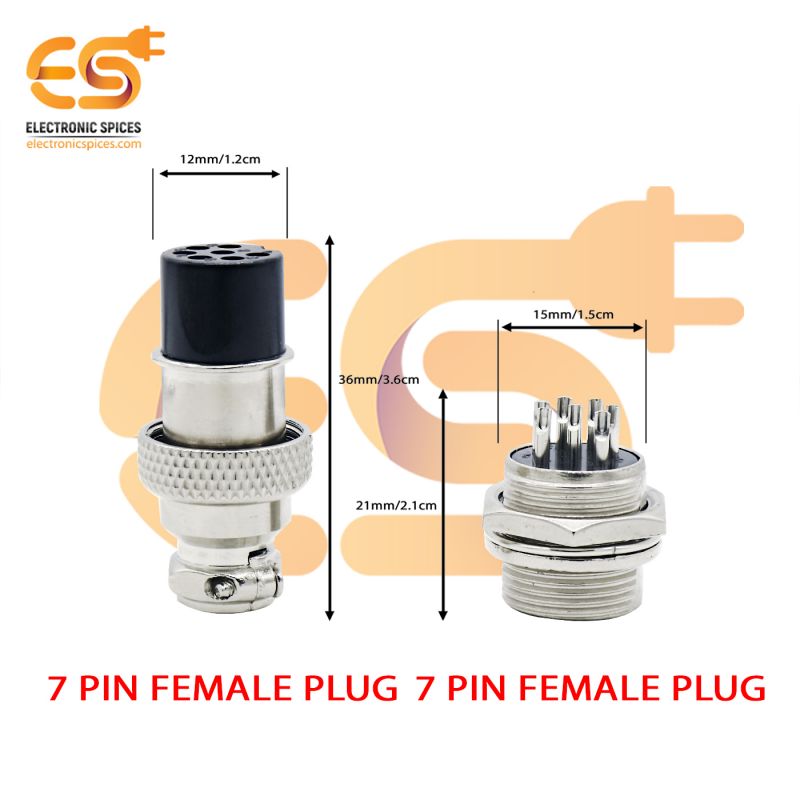 Buy GX16 7 pin 5A Male and Female aviation connectors pair of 5