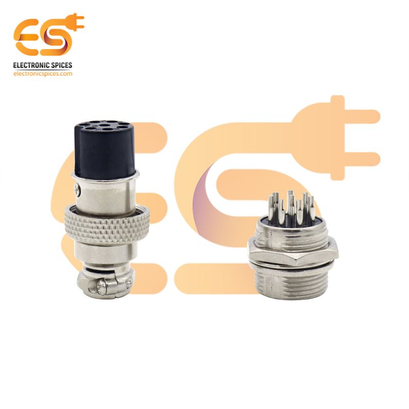 Buy GX16 8 pin 5A Male and Female metal aviation connectors pair of 5