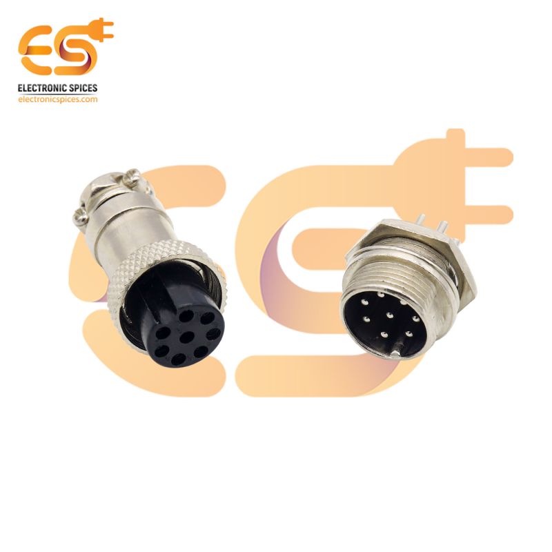 Buy GX16 8 pin 5A Male and Female metal aviation connectors pair of 5