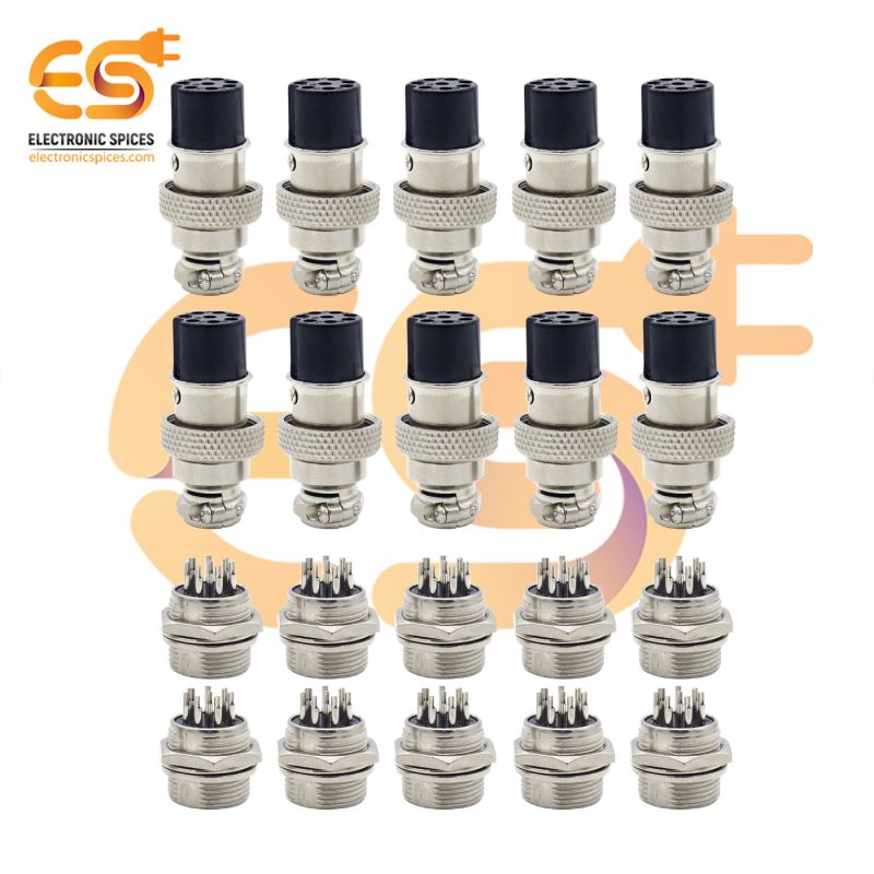 Buy GX16 8 pins 5A Male and Female aviation connectors pair of 20