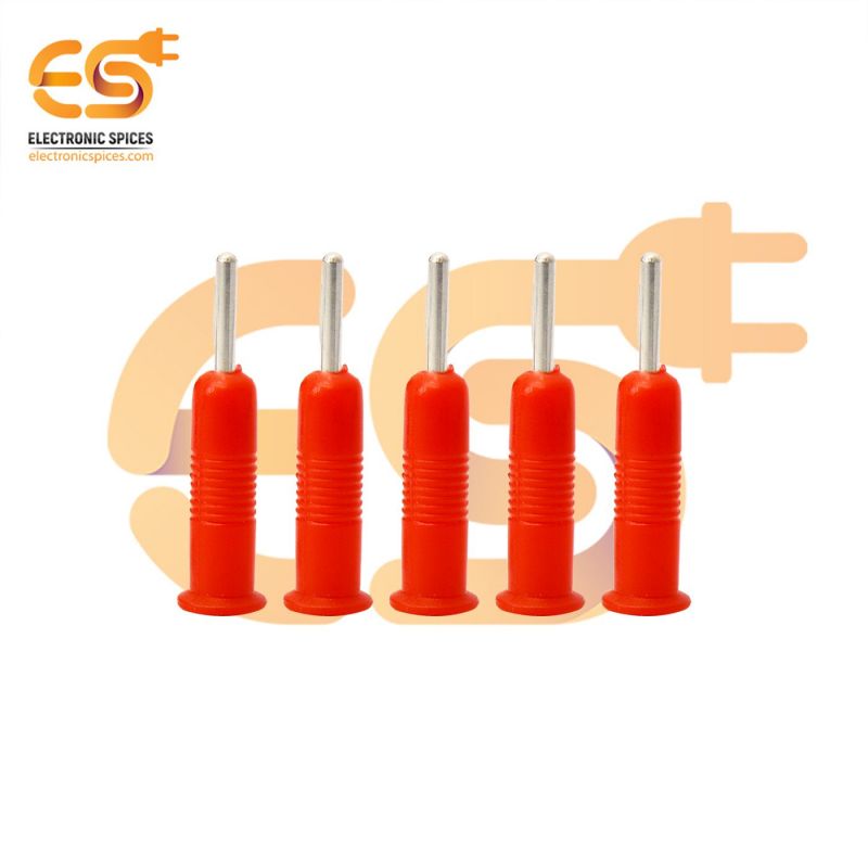 Buy 2mm 5A Red color Male plug banana connector pack of 5pcs
