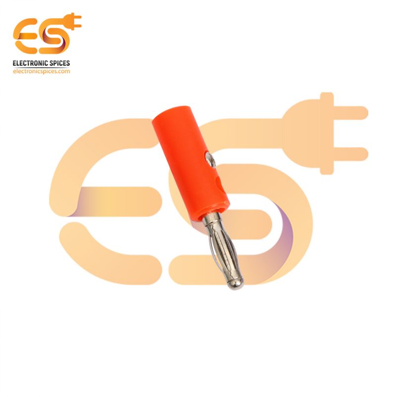 Buy 4mm 10A 9 leaf Red color Male plug banana connector pack of 5pcs