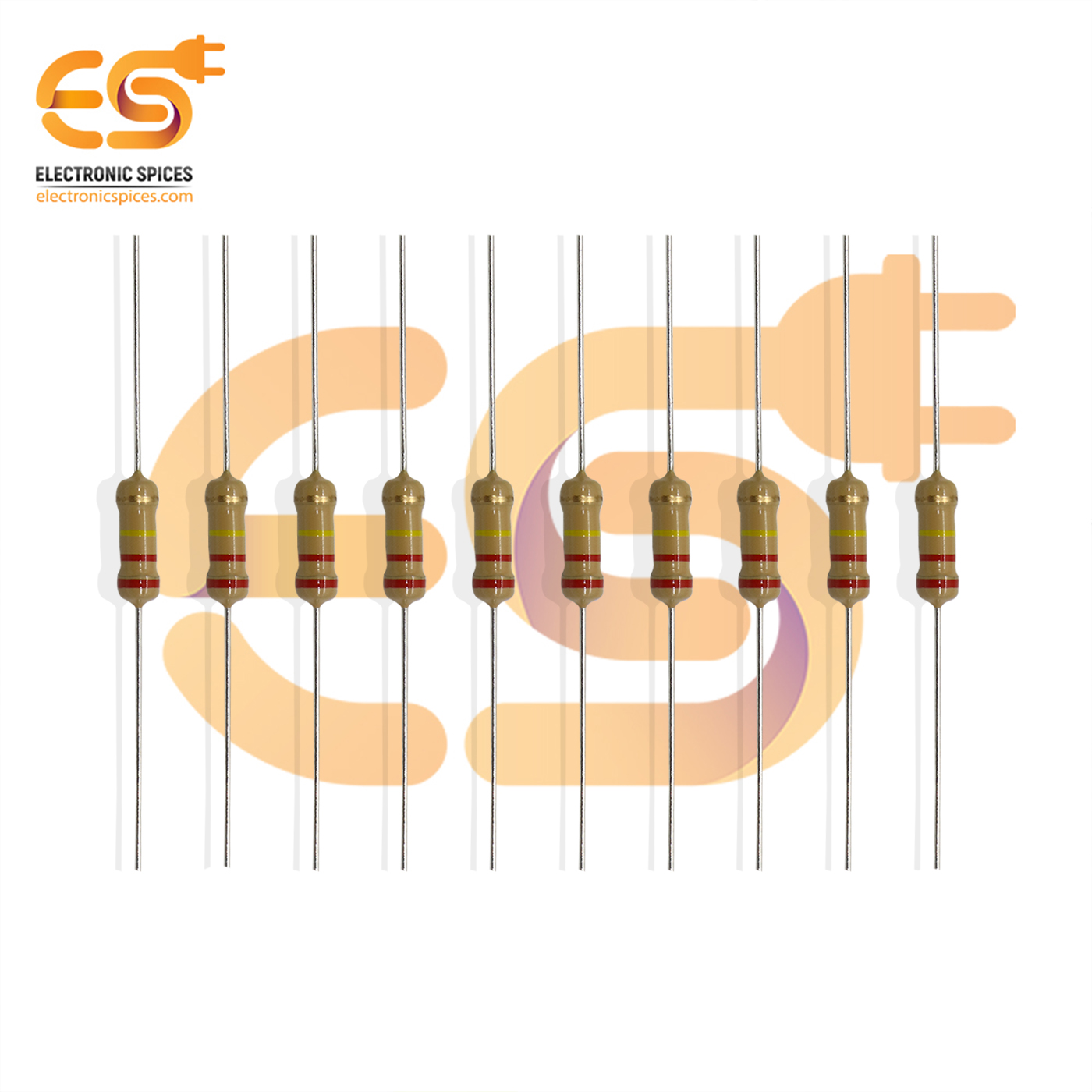Buy 220K ohm ( Ω ) 1/2 watt carbon film resistor pack of 50pcs