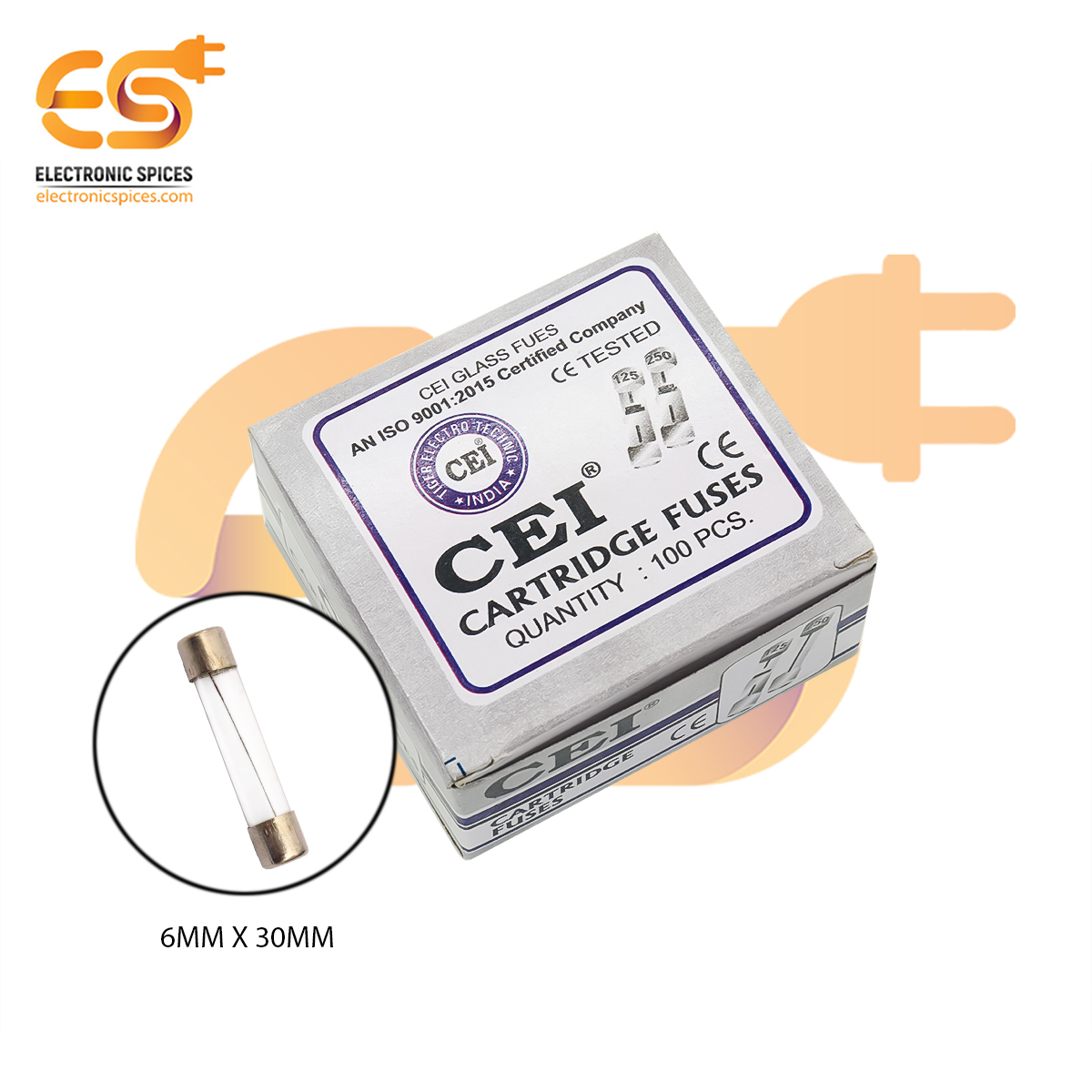 Buy 20A 250V Fast acting glass tube cartridge fuses pack of 100pcs