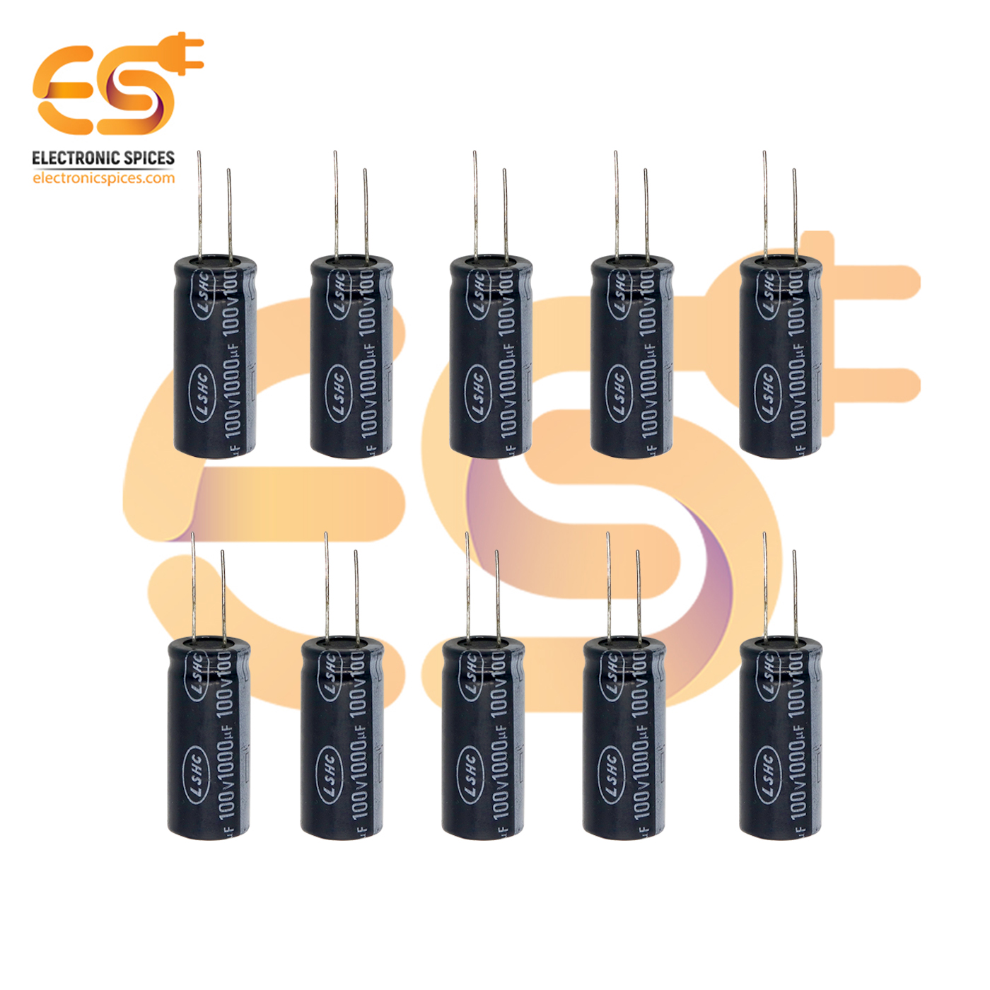 Buy 1000 uf 100V Polarized electrolytic capacitor pack of 10pcs