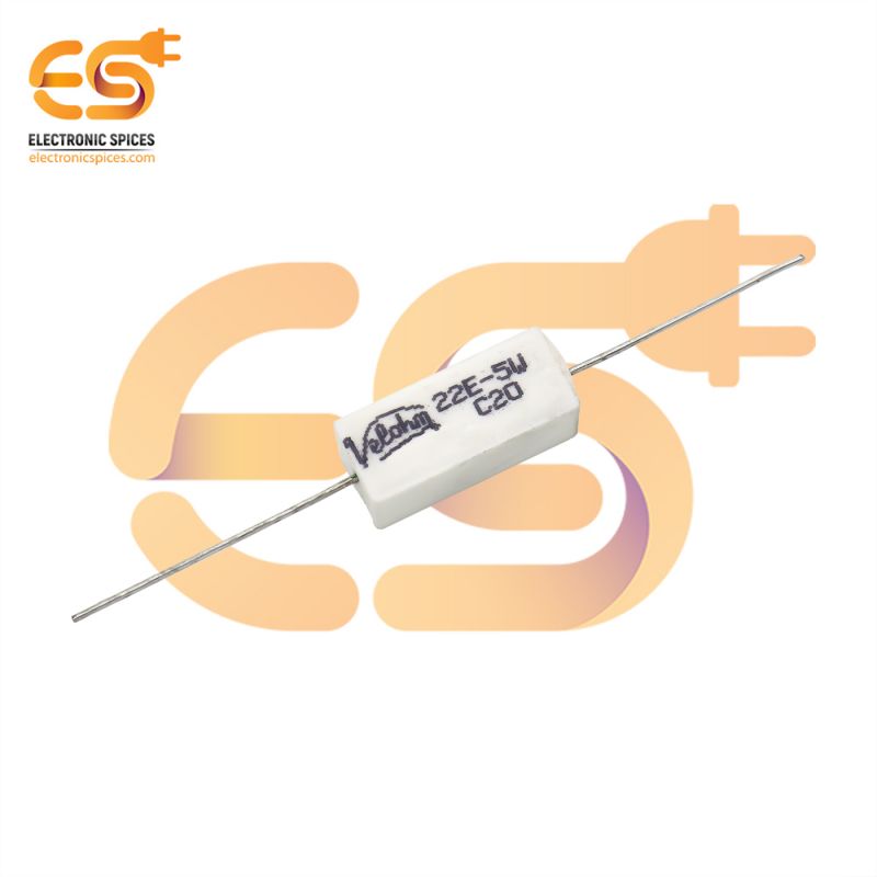 Buy 22 ohm ( Ω ) 5 watt Fusible ceramic cement power resistors box of ...