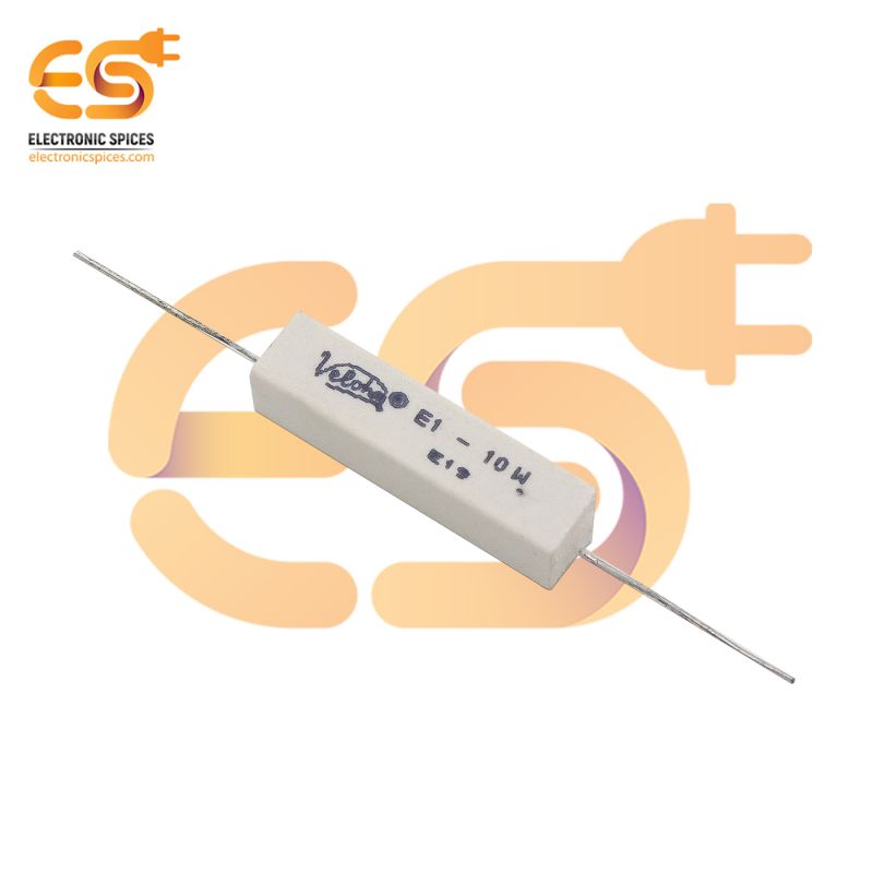 Buy 1 ohm ( Ω ) 10 watts Fusible ceramic cement power resistors pack of ...