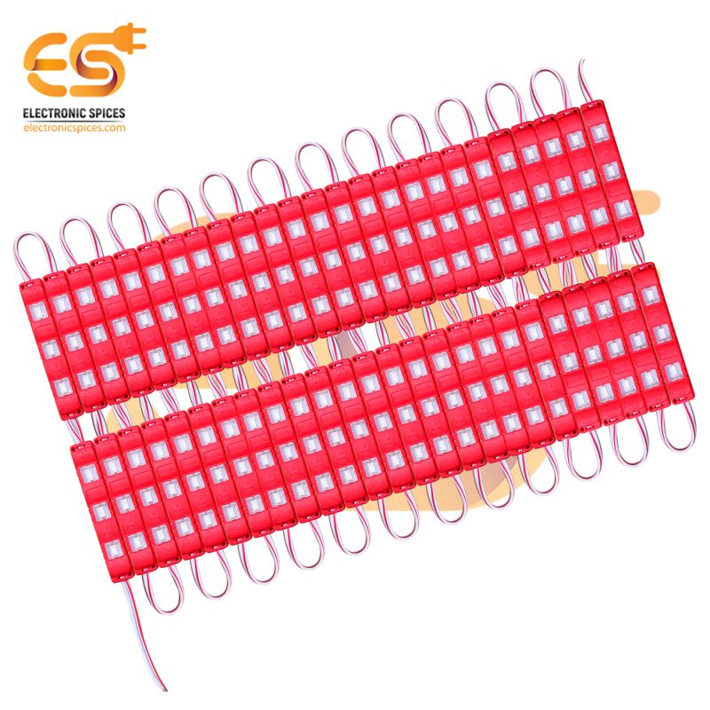 Buy 12V 2W Bright Red Color Waterproof 5630 3 LED Modules Pack of 100pcs