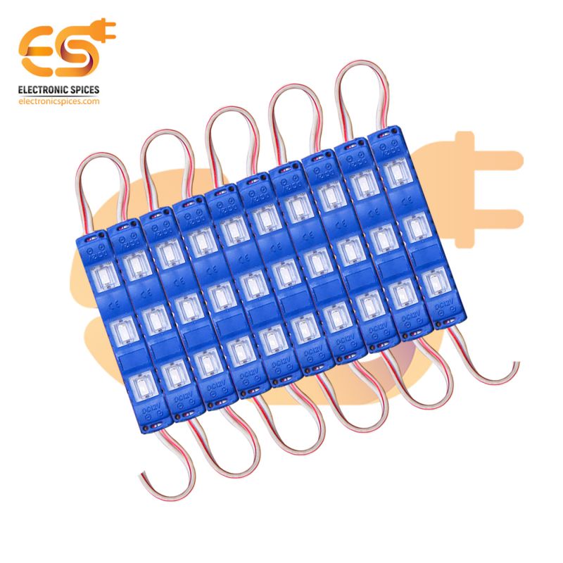 Buy 12V 2W Bright Blue Color Waterproof 5630 3 LED Module Pack of 10pcs
