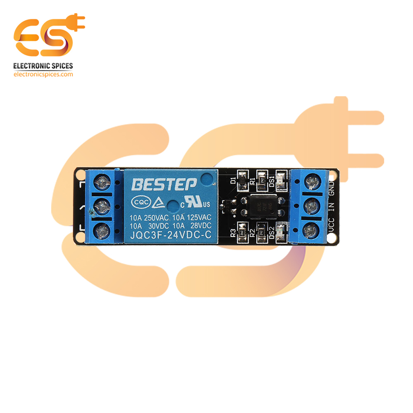 Buy 24V 1 channel relay module with light coupling | Electronic Spices