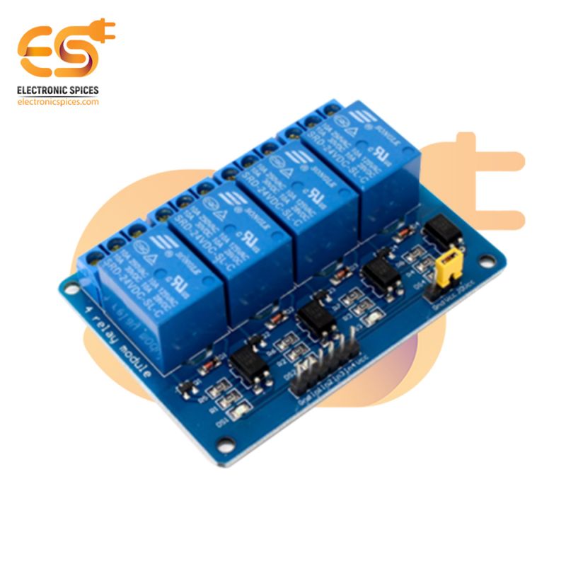 Buy 24V 4 channel relay module with light coupling | Electronic Spices