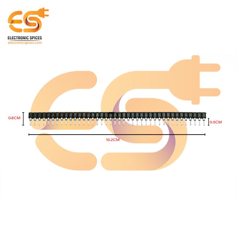 Buy SIL (Single in line) Female connector 1*40 turned pin headers pack ...