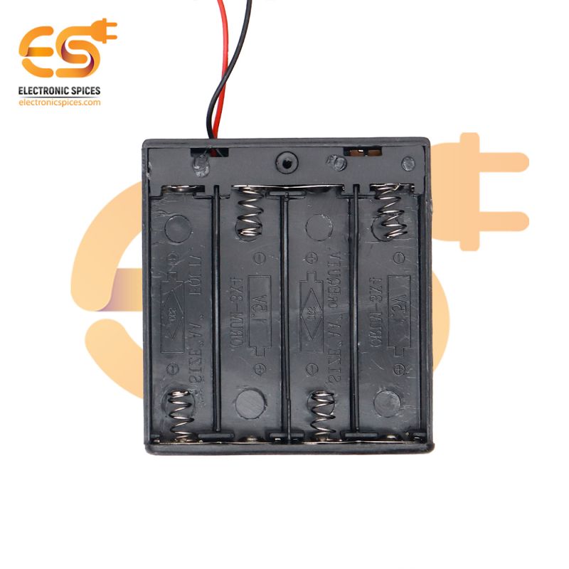 Buy AA 4 cell battery holder hard plastic cover case with on-off switch ...