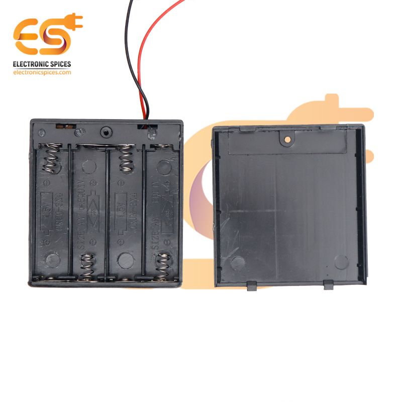 Buy AA 4 cell battery holder hard plastic cover case with on-off switch ...