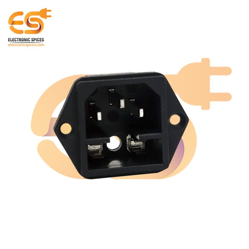 Buy C14 10A 250V panel mount 3 pin male power supply socket