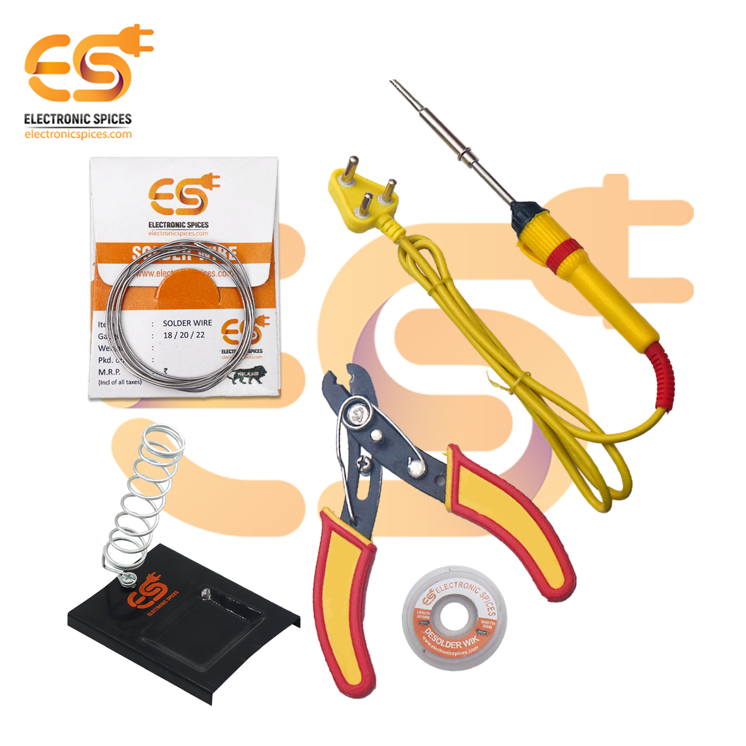 Buy 5 in 1 25 watt soldering iron, wire, Cutter and Iron stand