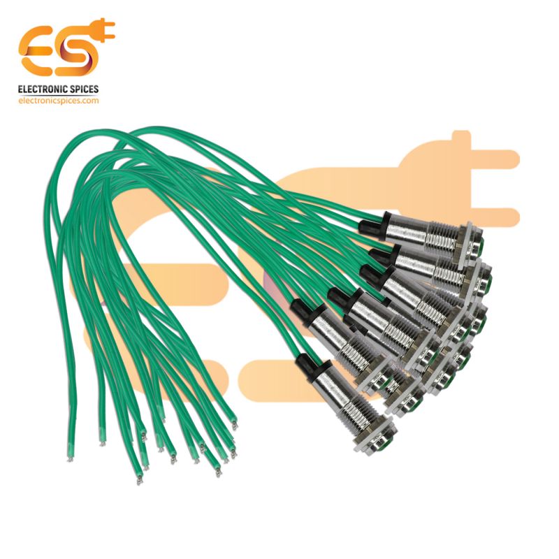 Buy 220V Green LED Indicator lights Metal Pilot Dash Lights Waterproof