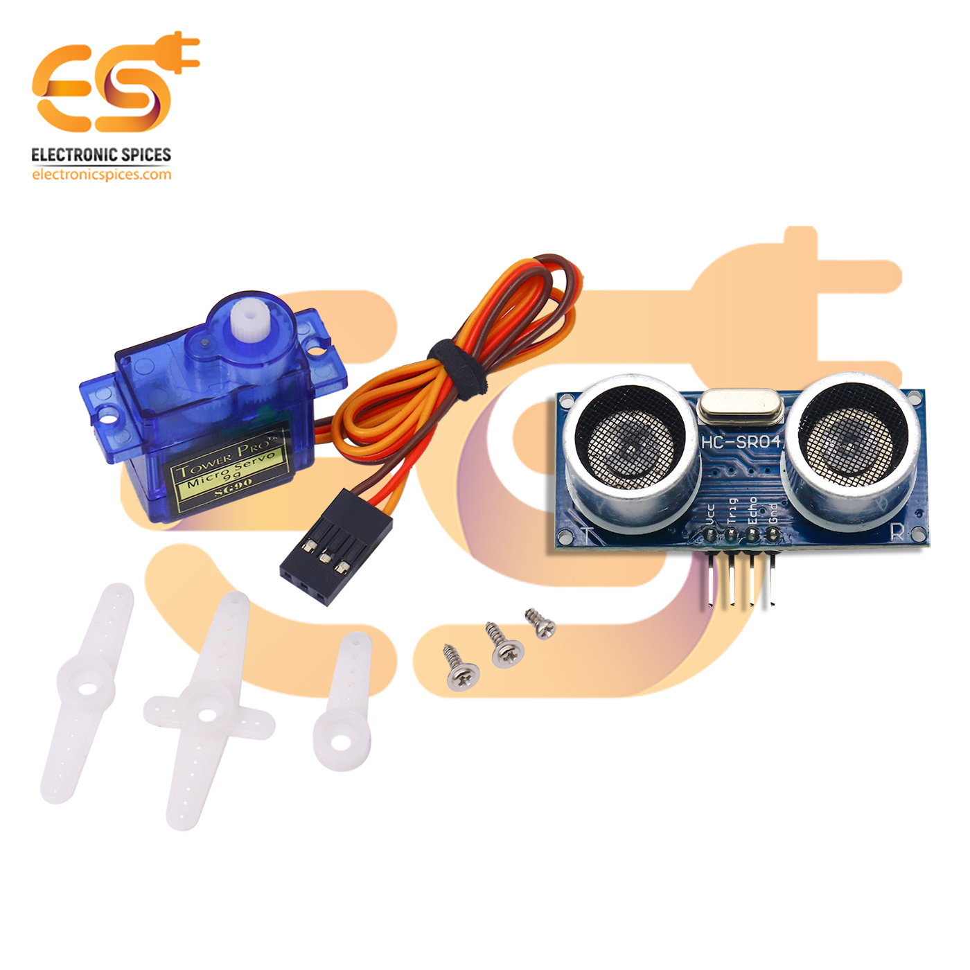 Buy Combo of SG90 Micro digital servo motor with HC-SR04 Ultrasonic ...