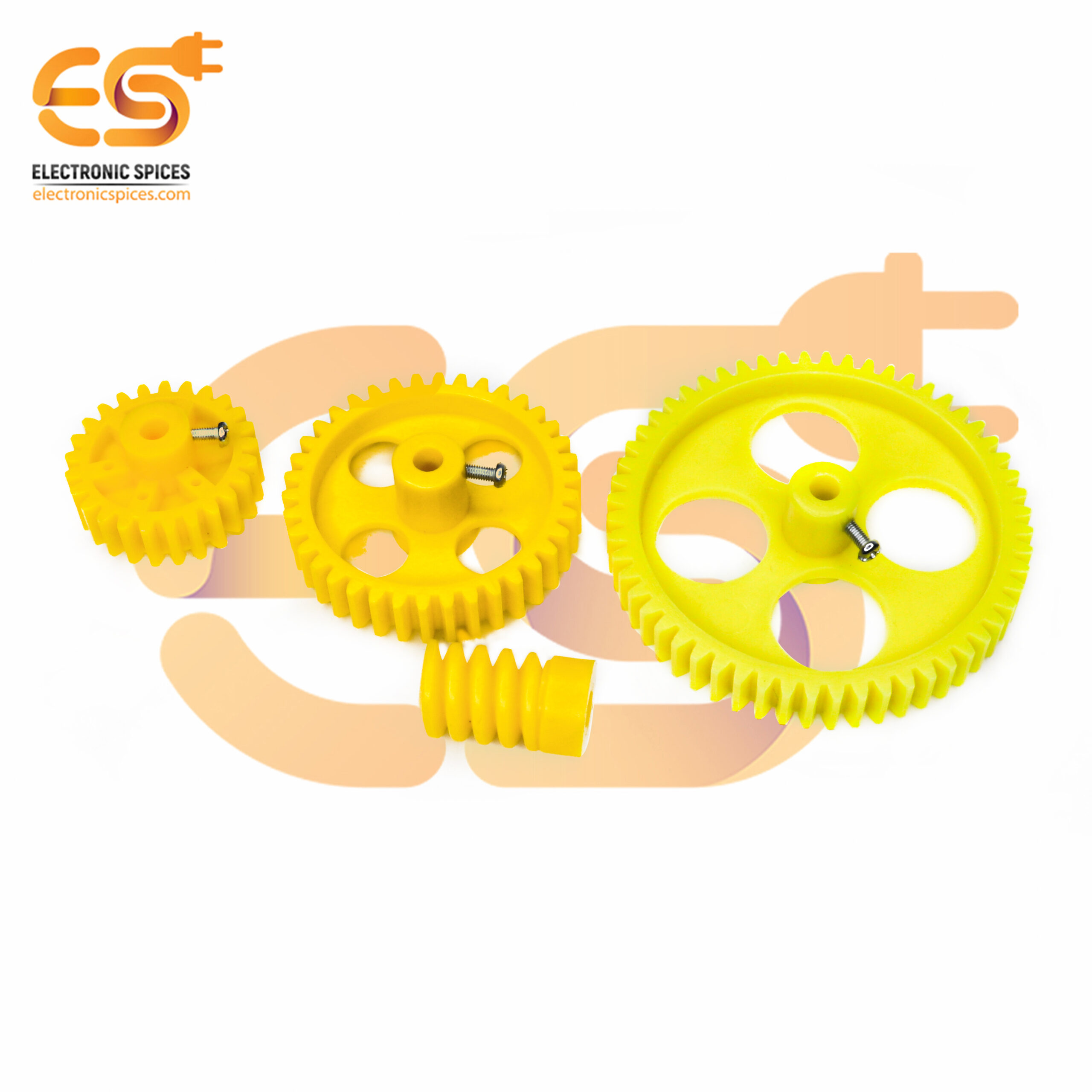 Buy Combo of 4 Yellow plastic gear wheel for DC motor DIY model toy