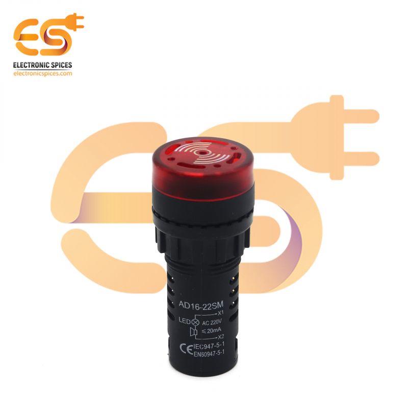 Buy 220V 20mA AC flush panel mount LED Indicator light Alarm with ...